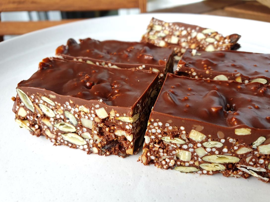 Amaranth Riegel: Knusprige Schoko Riegel selber machen