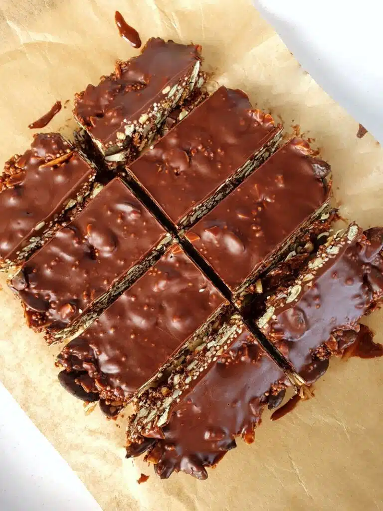 Amaranth Riegel: Knusprige Schoko Riegel selber machen